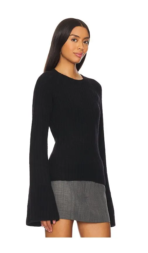 Majorelle Trudy Fuzzy Knit Open-back Sweater