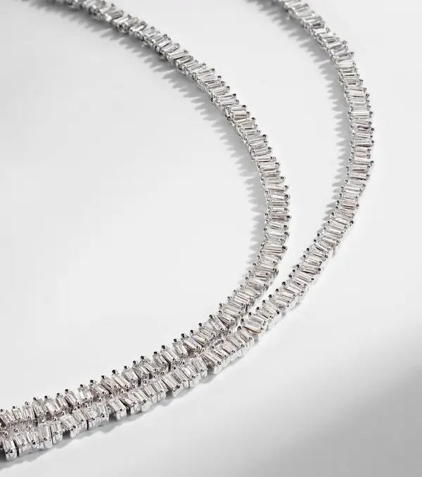 SUZANNE KALAN 18kt White Gold Diamond Tennis Necklace