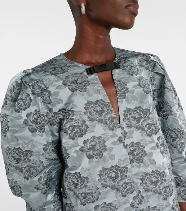 GANNI Floral Jacquard Mini Dress In Illusion