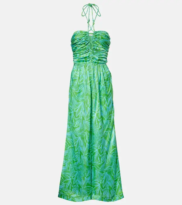 Poupette St Barth Claudia Printed Halterneck Jumpsuit - Blue