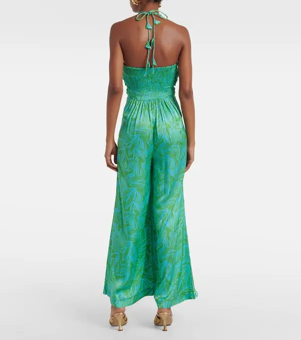 Poupette St Barth Claudia Printed Halterneck Jumpsuit