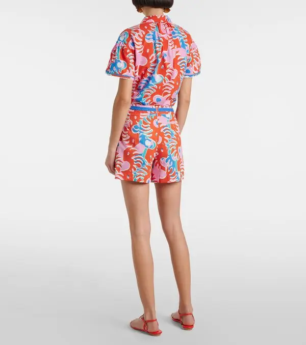 Poupette St Barth Chantal Printed Cotton Shorts