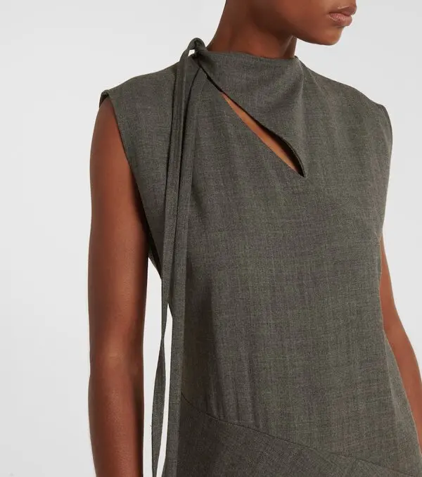 JIL SANDER Virgin Wool Midi Dress