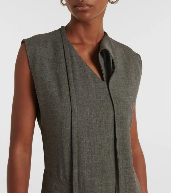 JIL SANDER Virgin Wool Midi Dress