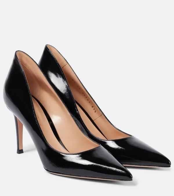 GIANVITO ROSSI Ellipsis 85 Patent Leather Pumps - Black