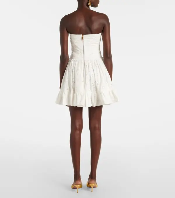 AREA Draped Cotton Minidress