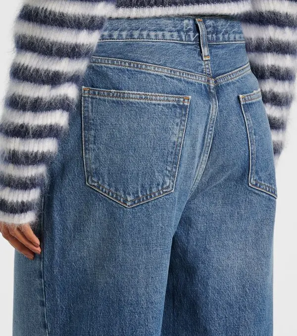 AGOLDE Low Slung Baggy Mid-rise Wide-leg Jeans In Essence