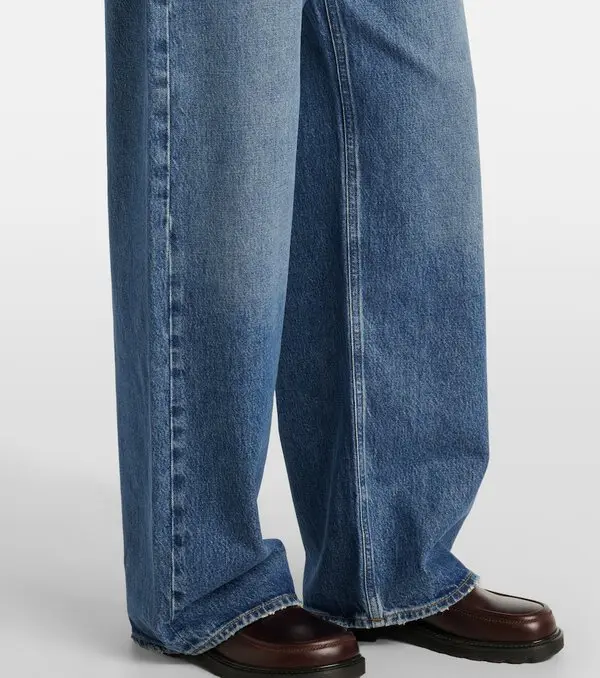 AGOLDE Low Slung Baggy Mid-rise Wide-leg Jeans In Essence