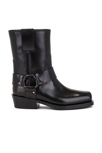 Valentino Garavani Rockstud Biker Boots - Nero