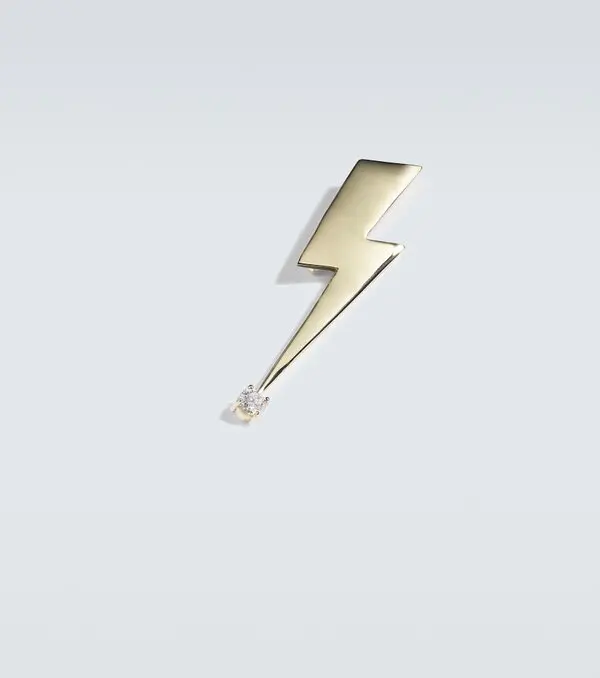 SYDNEY EVAN 14kt Yellow And Diamond Lightning Bolt Brooch