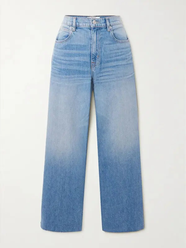 SLVRLAKE Grace Cropped High-rise Wide-leg Jeans - Blue