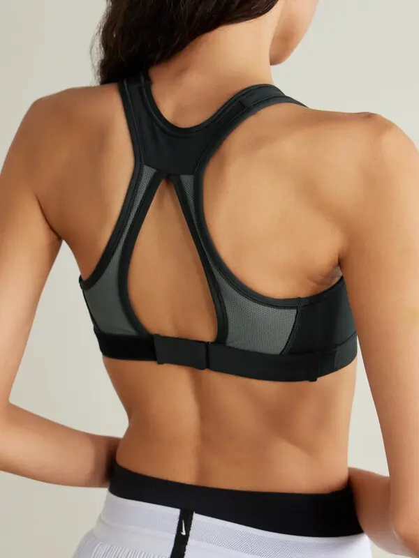 Nike Swoosh Mesh-trimmed Stretch Sports Bra