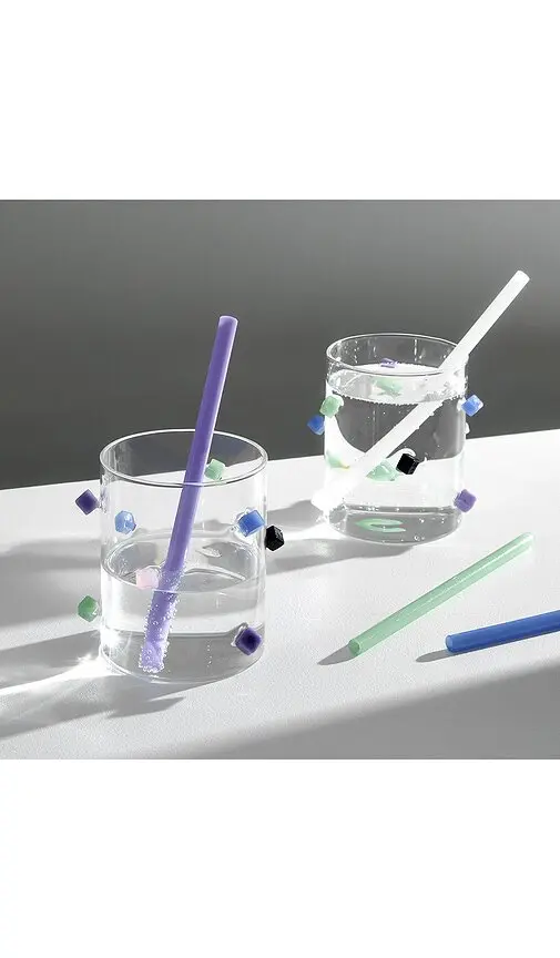 FAZEEK 4 Pack Opaque Straws - Blue