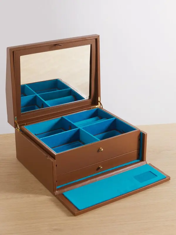 Carolina Bucci Pineider Printed Leather Jewelry Box - Brown