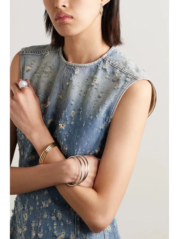 JENNIFER FISHER Mini Thread -plated Hoop Earrings