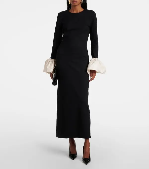 Staud Hawthorne Taffeta-trimmed Maxi Dress