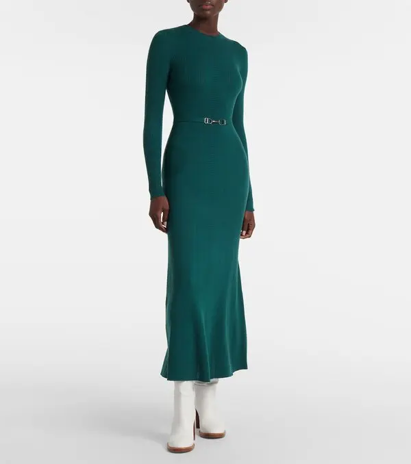Gabriela Hearst Imagene Wool Midi Dress - Green