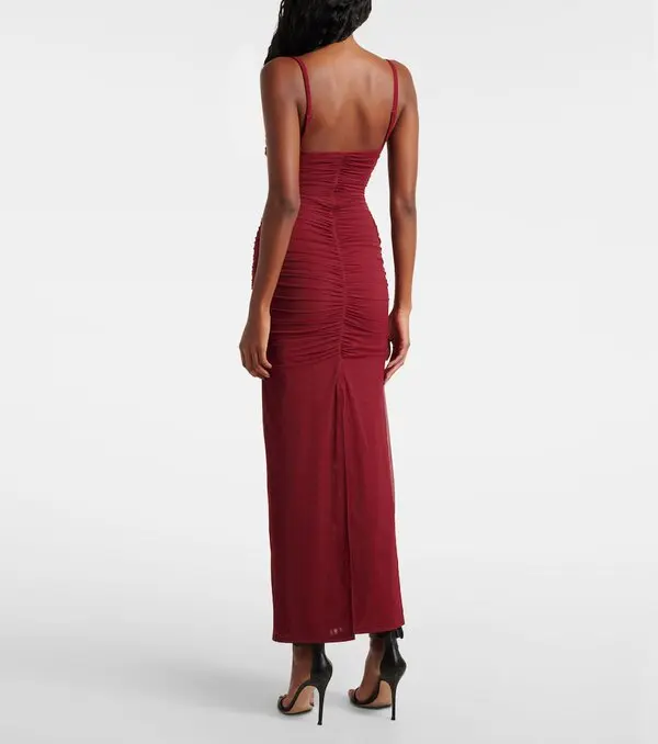 SIR. Toni Ruched Mesh Maxi Dress