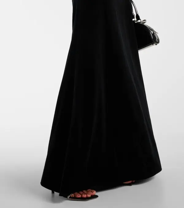 SELF-PORTRAIT Peplum Bustier Gown In Velvet