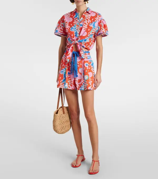 Poupette St Barth Printed Cotton Shirt