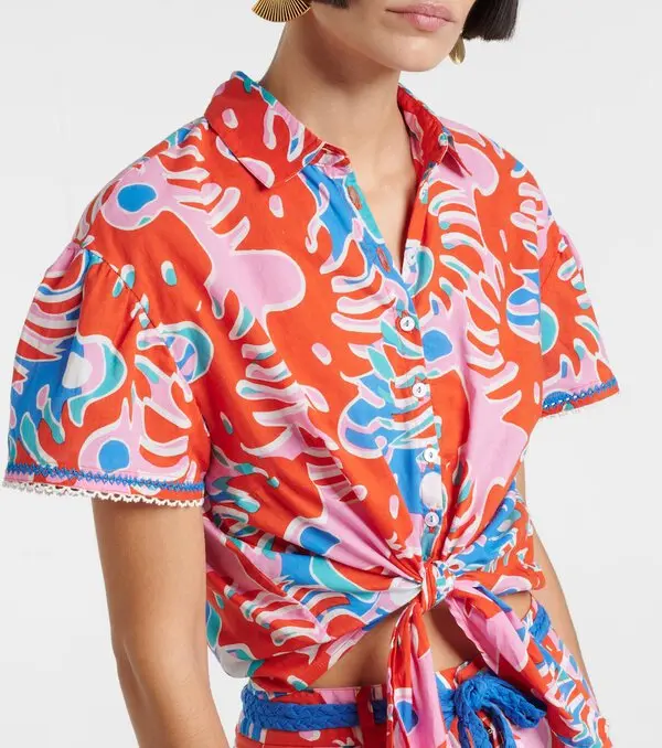 Poupette St Barth Printed Cotton Shirt