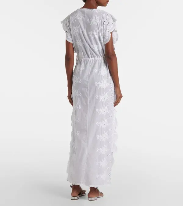 Melissa Odabash Talitha Broderie Anglaise Cotton Beach Dress - White