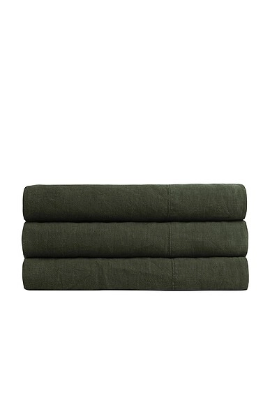 PARACHUTE Linen Top Sheet - Evergreen