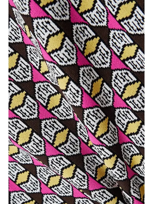 JETSET Jacquard-knit Geometric Turtleneck Sweater