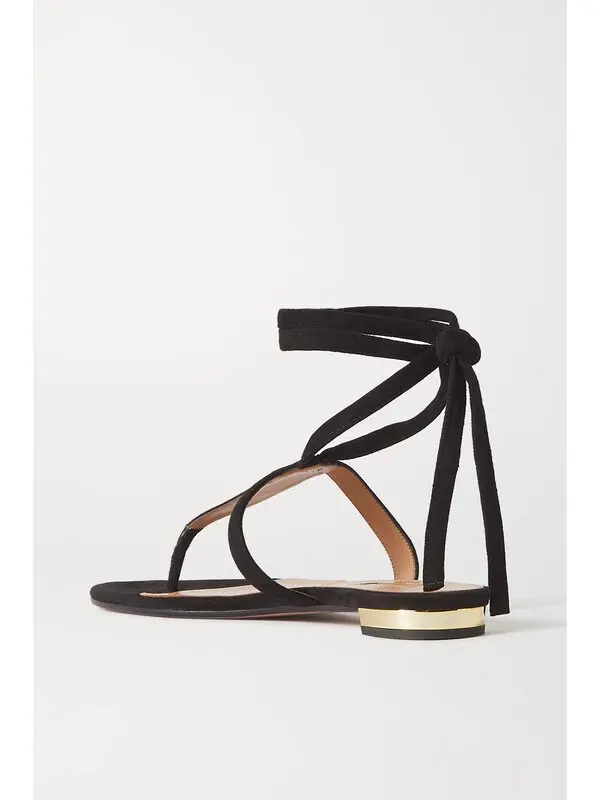 AQUAZZURA Suede Lace-up Sandals