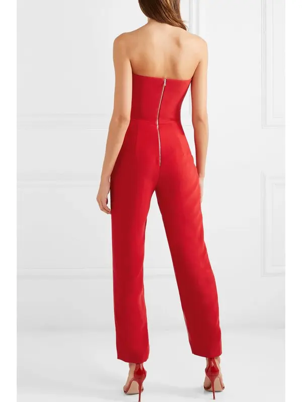 RASARIO Strapless Crepe Jumpsuit