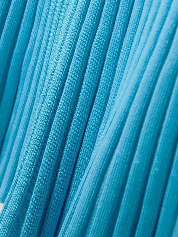 Galvan Atalanta Pleated Stretch-knit Midi Dress - Blue