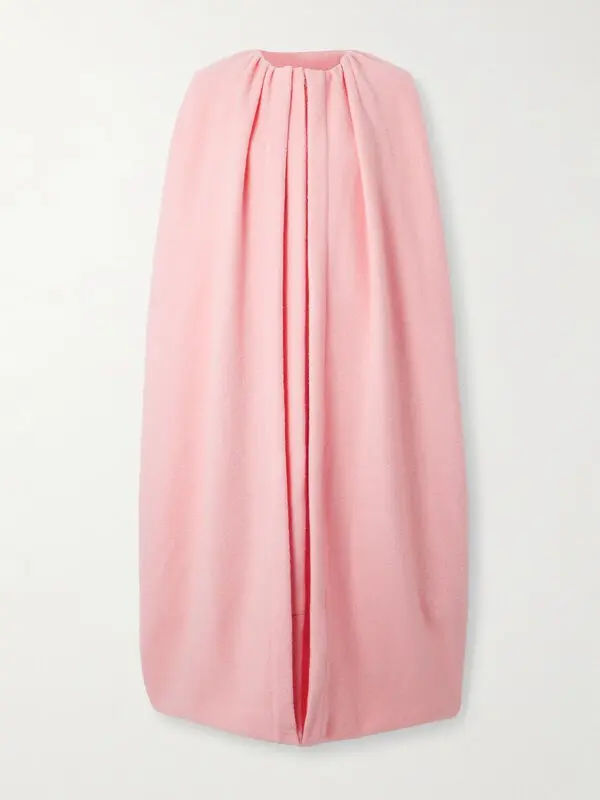 JIL SANDER Cape-effect Draped Wool-blend Coat