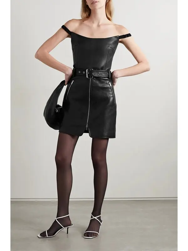 Khaite Audra Cropped Leather Tank Top
