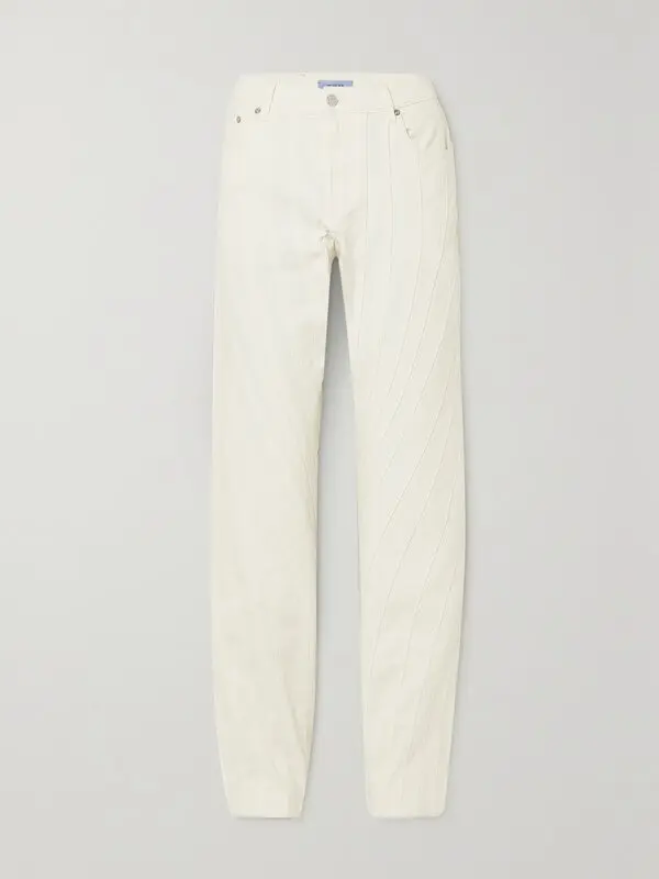MUGLER Paneled Straight-leg Jeans - Neutrals