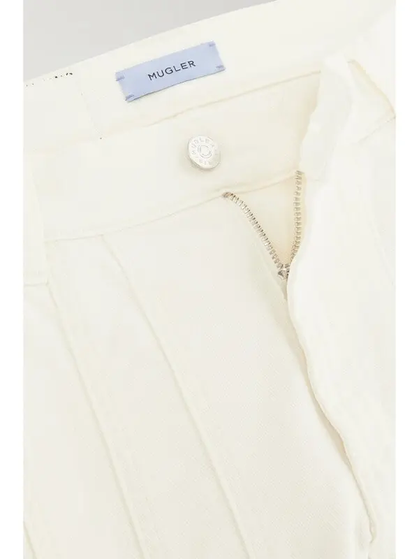 MUGLER Paneled Straight-leg Jeans - Neutrals