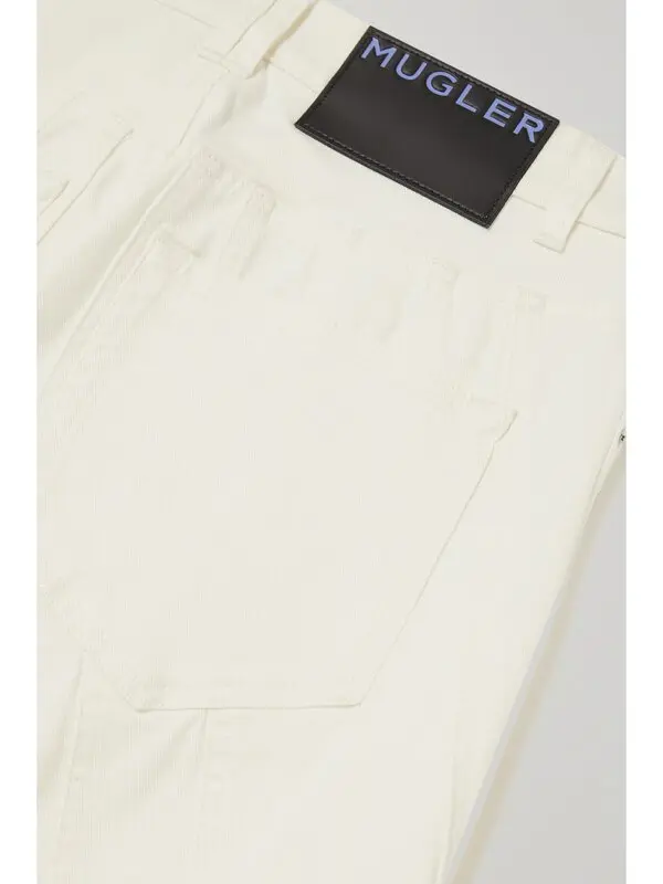 MUGLER Paneled Straight-leg Jeans - Neutrals