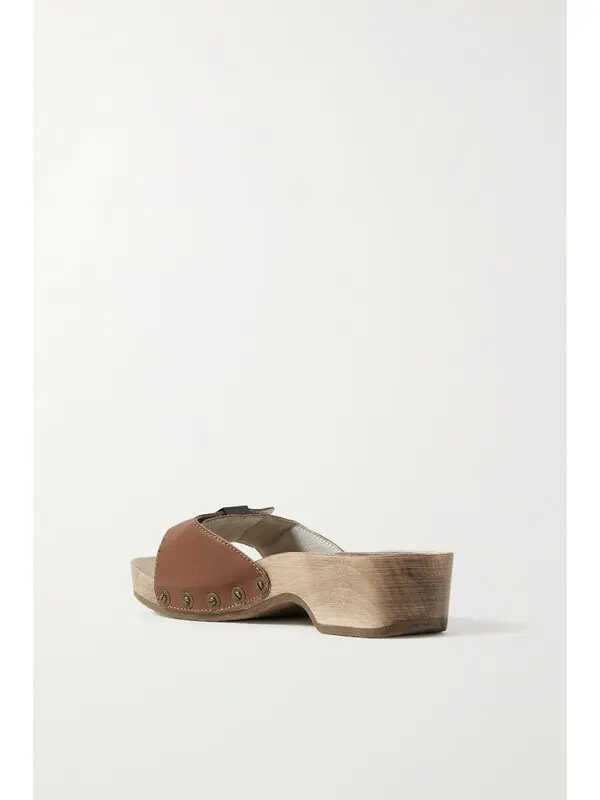 RE/DONE Scholl Buckled Leather Clogs