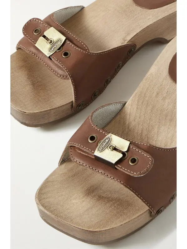 RE/DONE Scholl Buckled Leather Clogs