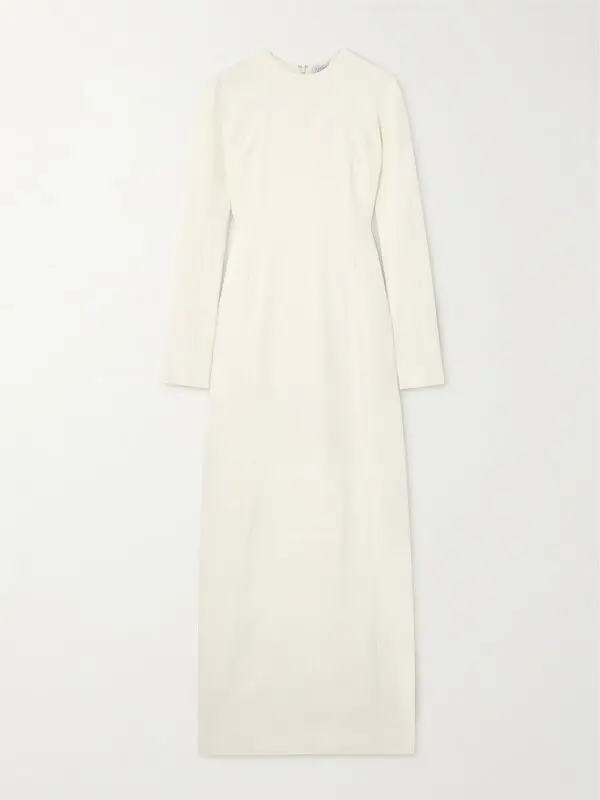 Gabriela Hearst Carlota Cape Effect Gown - Neutrals