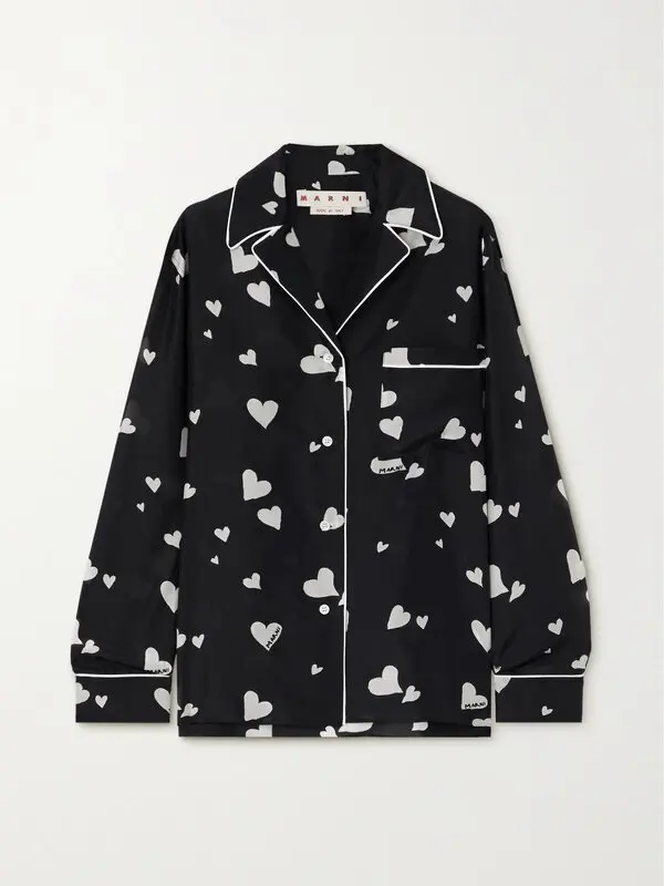 Marni Printed Silk-habotai Pajama Shirt