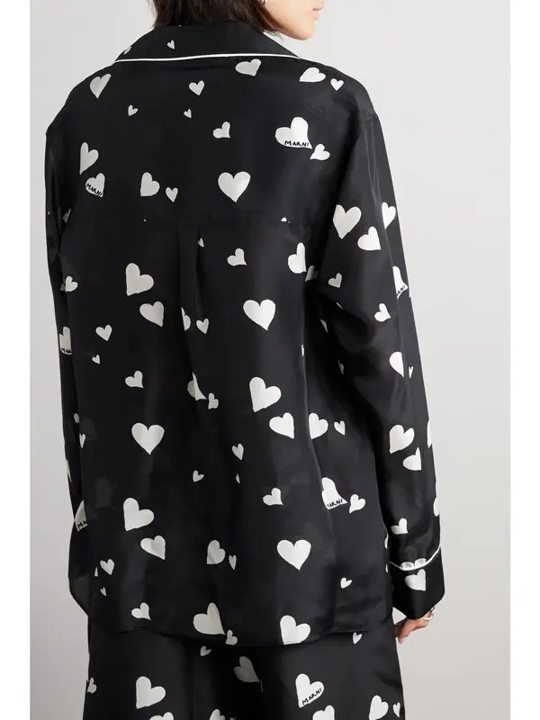 Marni Printed Silk-habotai Pajama Shirt