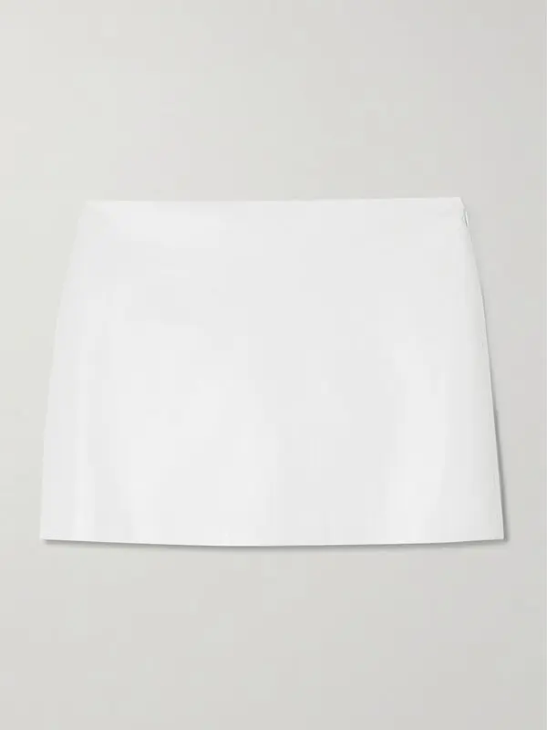 AGOLDE Agda Recycled Leather-blend Mini Skirt - Neutrals