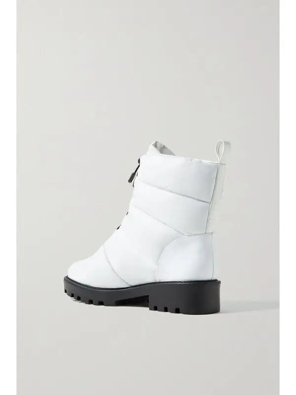 PORTE & PAIRE Quilted Shell Lace-up Ankle Boots