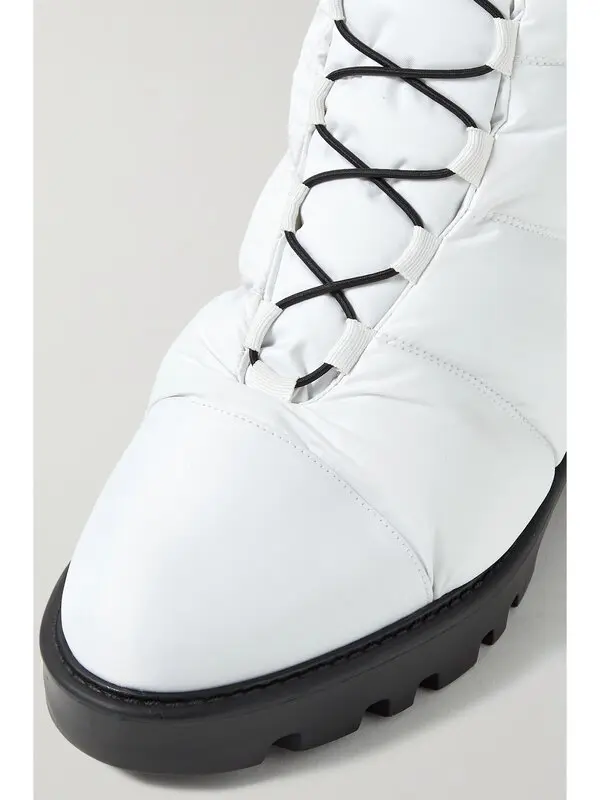 PORTE & PAIRE Quilted Shell Lace-up Ankle Boots