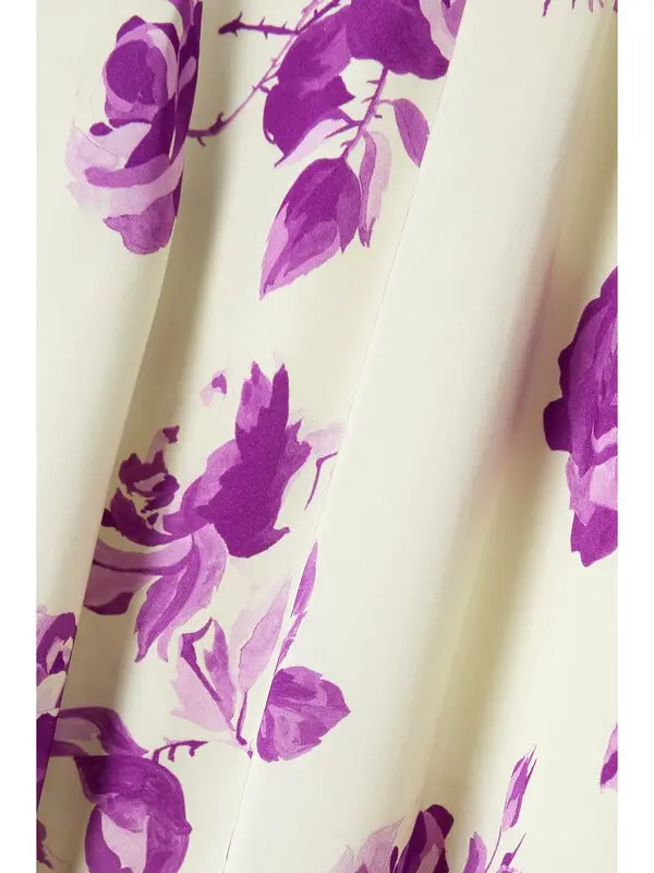 JIL SANDER Draped Floral-print Twill Maxi Dress