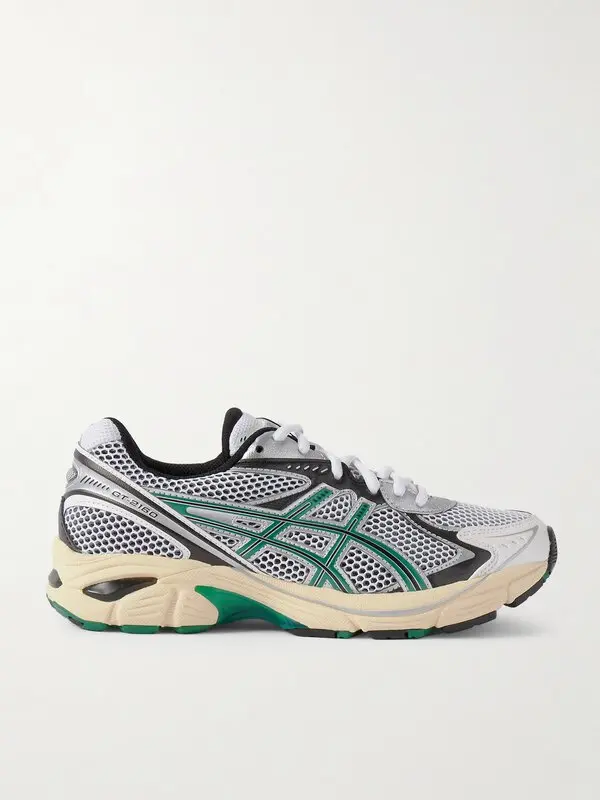 Asics Gt-2160 Faux Leather-trimmed Mesh Sneakers - Gray