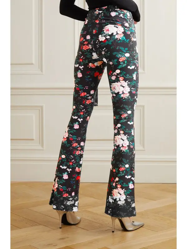 Rabanne Floral-print Stretch-jersey Flared Pants