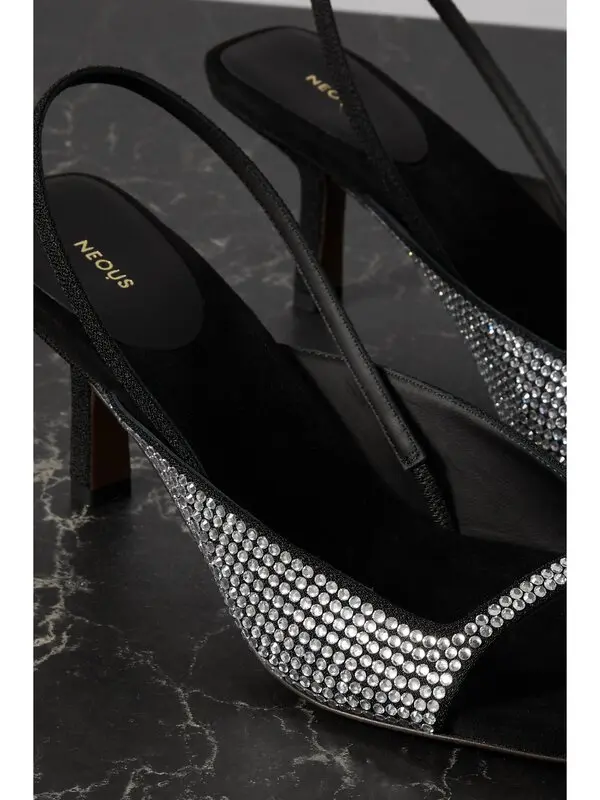 NEOUS Kamui Crystal-embellished Leather Slingback Sandals