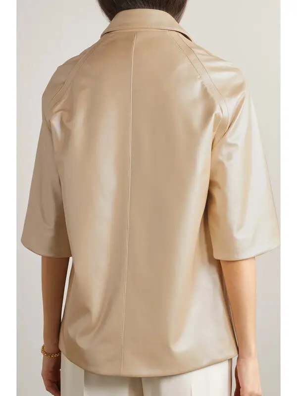 Akris Gina Iridescent Leather Jacket