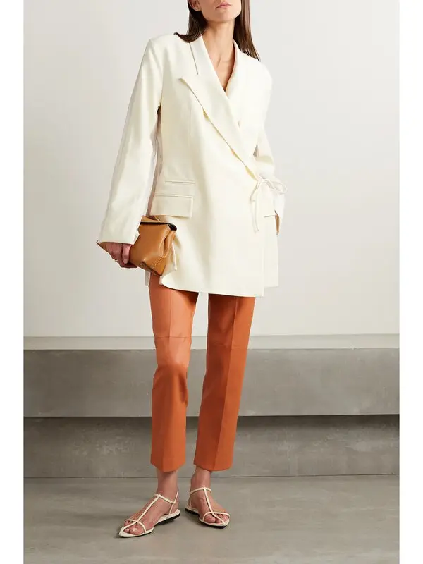 JOSEPH Coleman Leather Skinny Pants - Orange